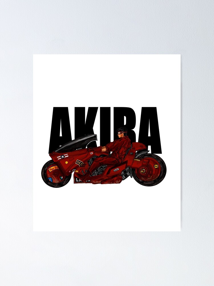 "kaneda riding his motorbike from akira " Poster for Sale by laserskull ...