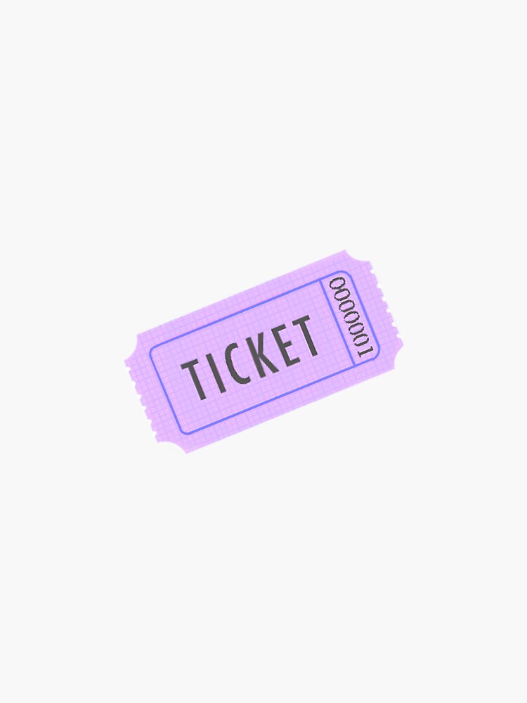 "Pastel Purple Ticket" Sticker for Sale by meeowtine | Redbubble