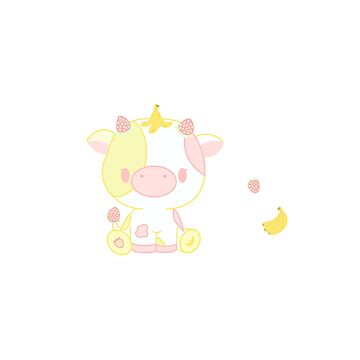 "strawberry banana cow" Sticker for Sale by Rachel-19 | Redbubble