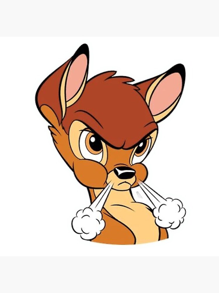 "angry cute bambi sticker" Photographic Print by -katesmess | Redbubble