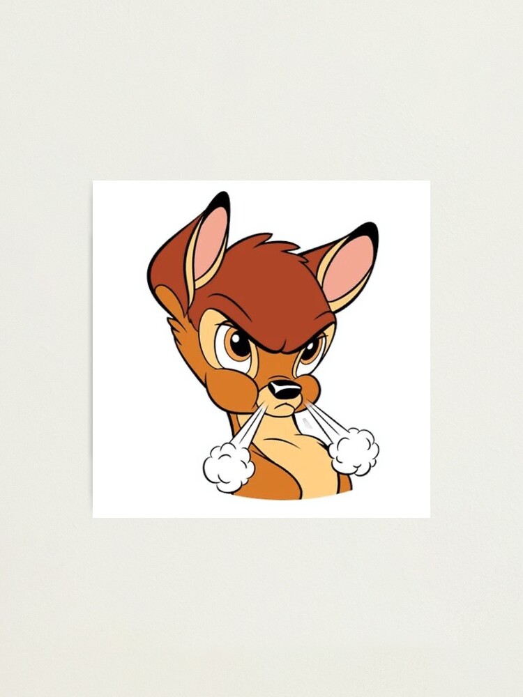 "angry cute bambi sticker" Photographic Print by -katesmess | Redbubble