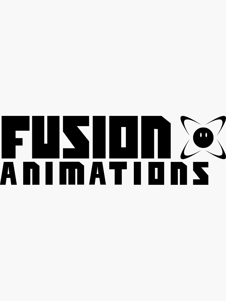 "FusionAnimations Logo - Black" Sticker by FusionAnimation | Redbubble
