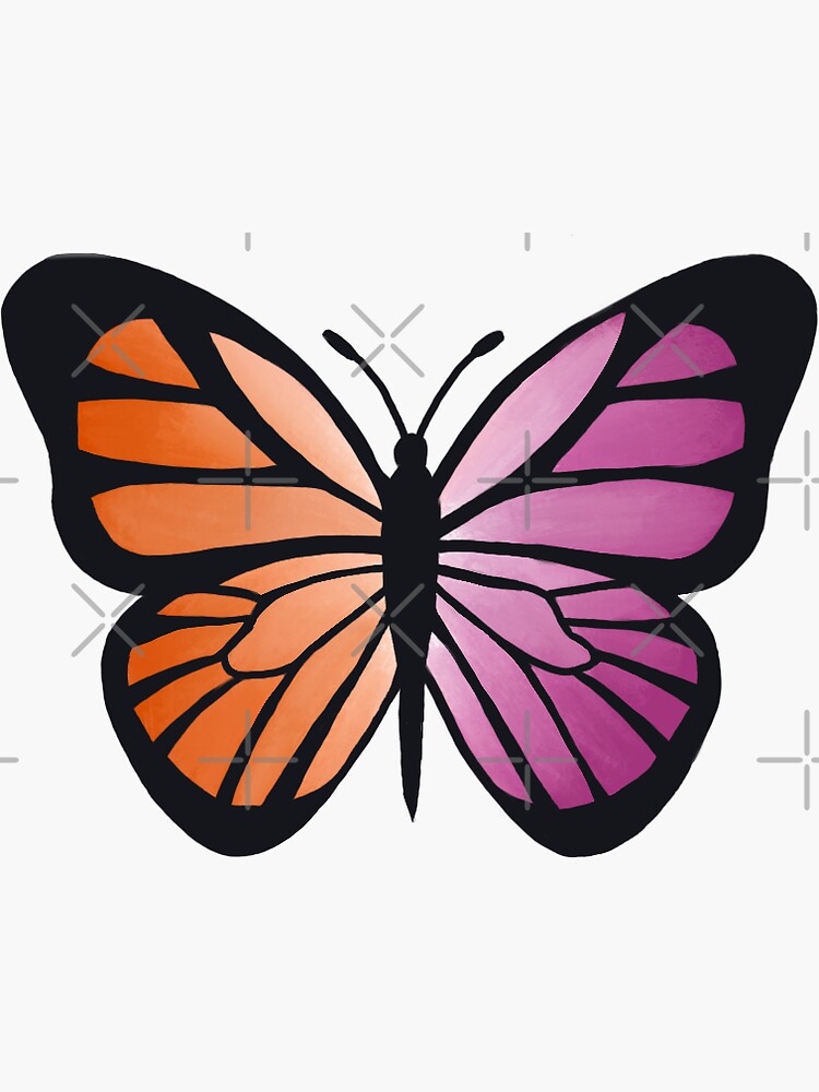 "Lesbian pride Butterfly" Sticker for Sale by jellydrawingz | Redbubble