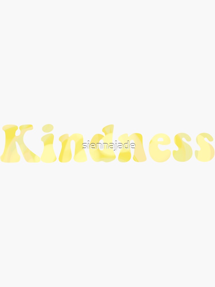 "Yellow Aesthetic Kindness " Sticker for Sale by siennajade | Redbubble