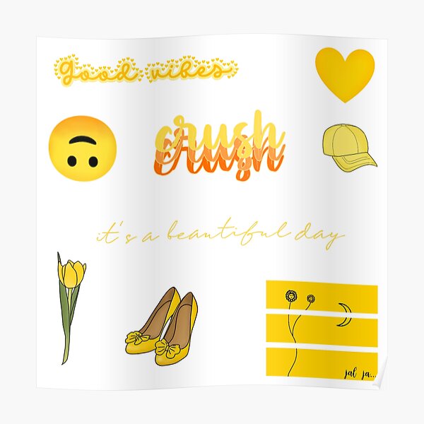 "Yellow sticker pack" Poster by Weera | Redbubble