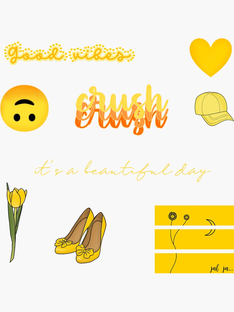 "Yellow sticker pack" Sticker by Weera | Redbubble