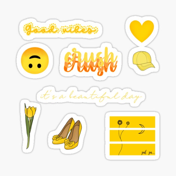 "Yellow sticker pack" Sticker by Weera | Redbubble
