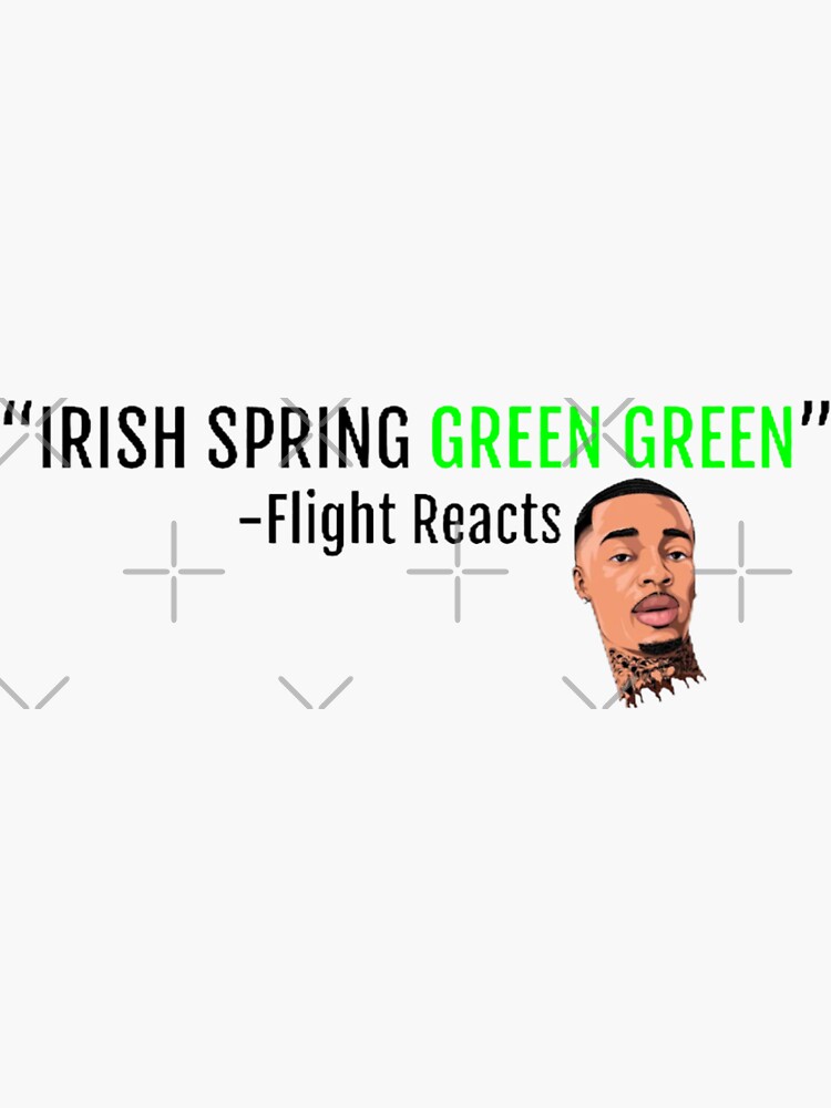 "Irish Spring Green Green l FLIGHT REACTS" Sticker for Sale by ...
