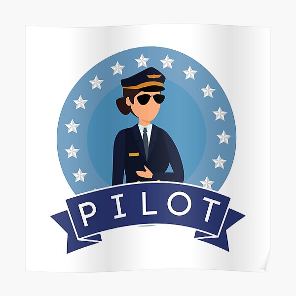 "Female Pilot" Poster for Sale by goldennotch | Redbubble