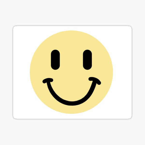 "smiley face pastel yellow with white background" Sticker for Sale by ...