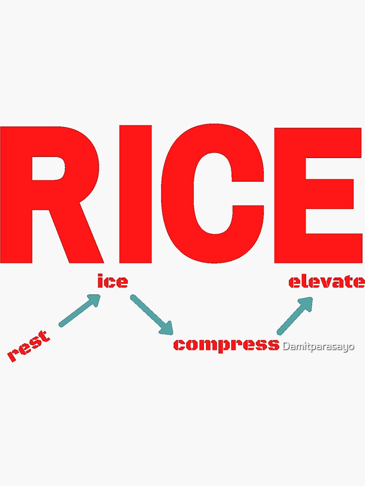 "RICE-Rest, Ice, Compress, Elevate" Sticker for Sale by Damitparasayo ...
