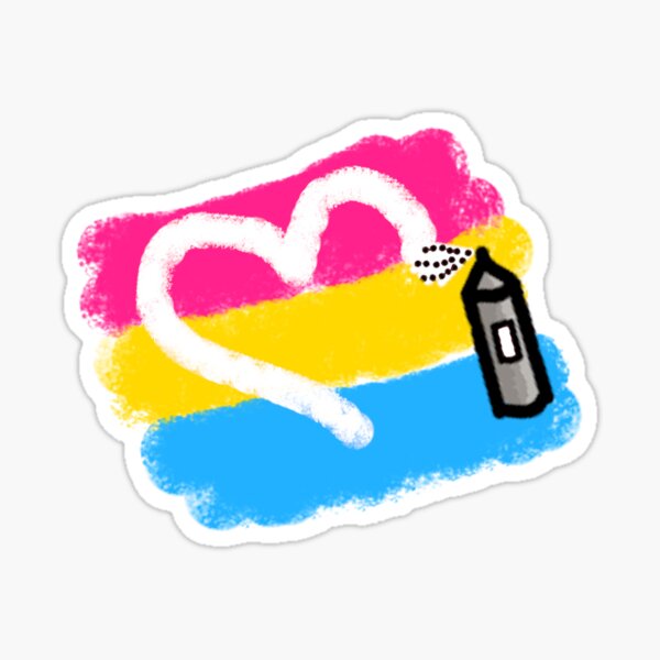 "Pan Flag Tag" Sticker for Sale by LochNestFarm | Redbubble