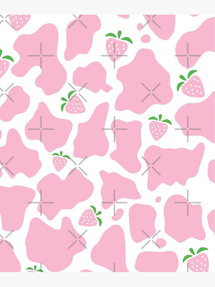 "STRAWBERRY COW | CUTE KAWAII MOON CHIBI PATTERN PINK" Art Print by ...