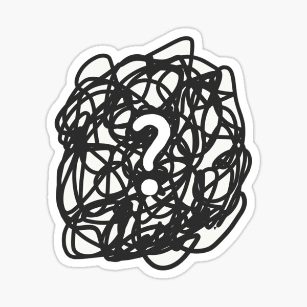 "Question mark w/Squiggled Background " Sticker for Sale by CarsHolli ...