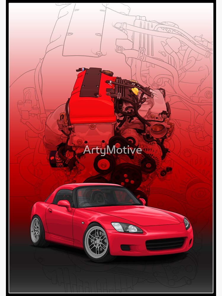 "S2000 AP1 with F20c background (Red)" Sticker for Sale by ArtyMotive ...