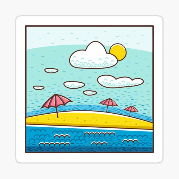 "Beach" Sticker for Sale by MARIiiKA | Redbubble