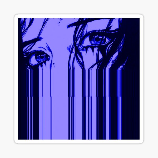 "Sad anime aesthetic - blue saddness" Sticker for Sale by cowination ...