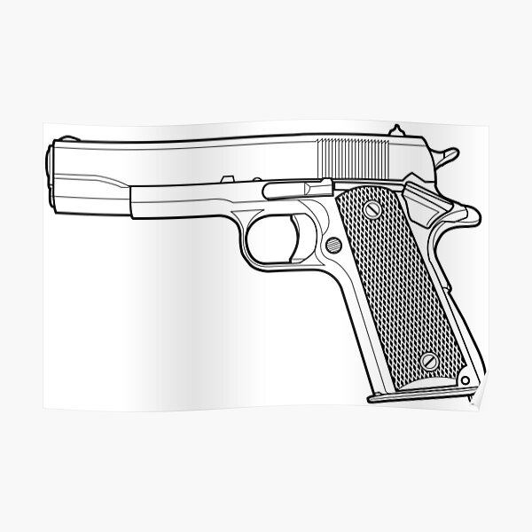 "M1911 Pistol" Poster for Sale by GoldOrion | Redbubble