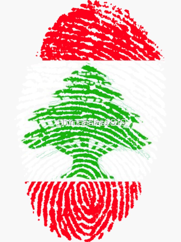 "Lebanon flag, finger print" Sticker by Shimaaalaa1819 | Redbubble