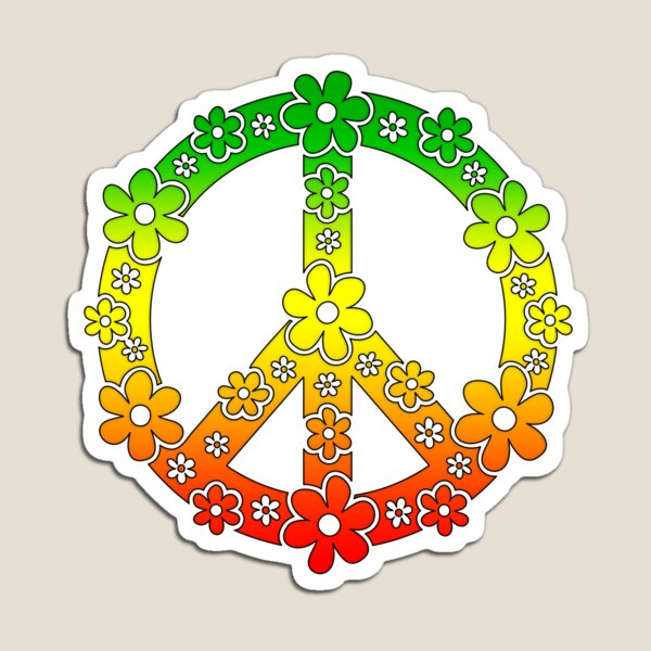 "Reggae Peace Symbol Friedenssymbol Friedenszeichen Frieden" Magnet von ...
