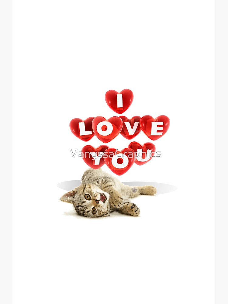 " Love You Tabby Cat (by ACCI)" Sticker for Sale by VanyssaGraphics ...