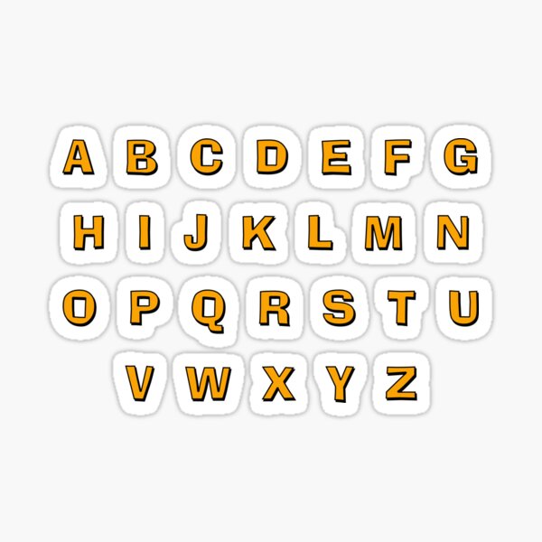 "Orange Alphabet sticker pack" Sticker by theianfox | Redbubble
