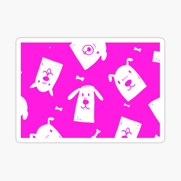 "Pink Dog And Bones" Sticker by JumpCove | Redbubble