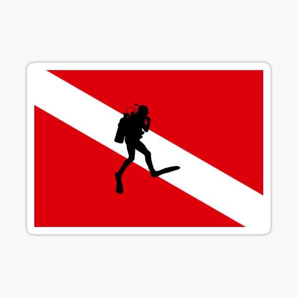 "Scuba Diver Flag Design" Sticker for Sale by SpikeWear | Redbubble