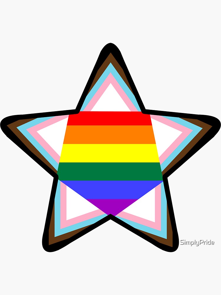 "Progress Pride Star (updated)" Sticker for Sale by SimplyPride | Redbubble