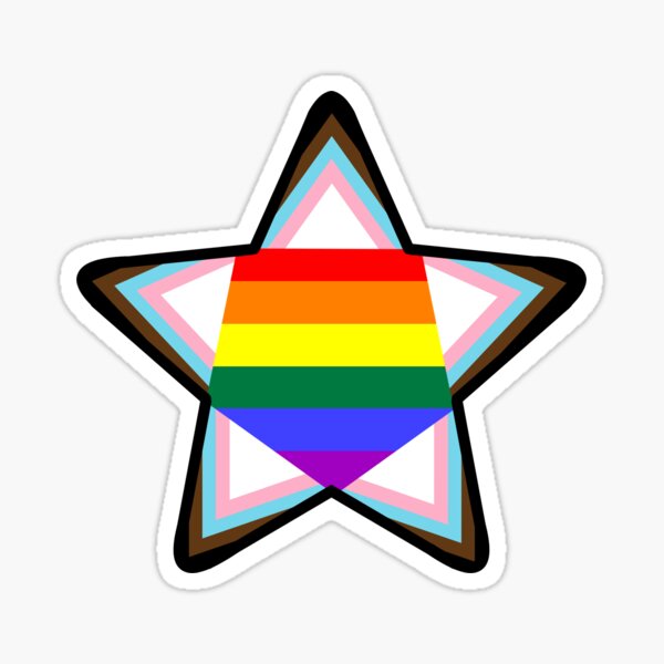 "Progress Pride Star (updated)" Sticker for Sale by SimplyPride | Redbubble