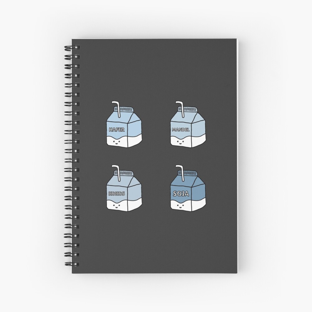 "Cute vegan milk cartons with straws uwu - sticker pack" Spiral ...