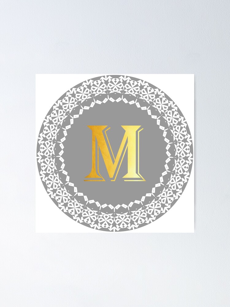 "Monogram Gold Letter M" Poster by CitrusMoon | Redbubble