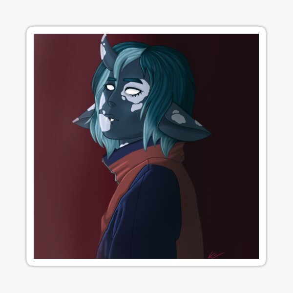 "Nereus The Demon Portait" Sticker for Sale by AokiBlueArtwork | Redbubble