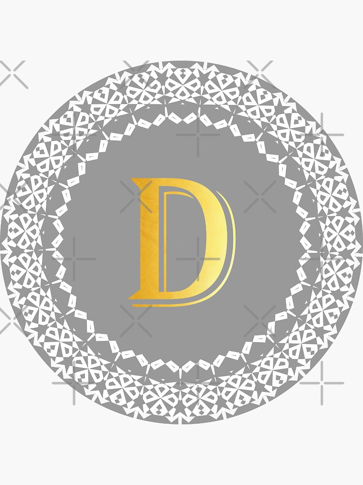"Monogram Gold Letter D" Sticker for Sale by CitrusMoon | Redbubble
