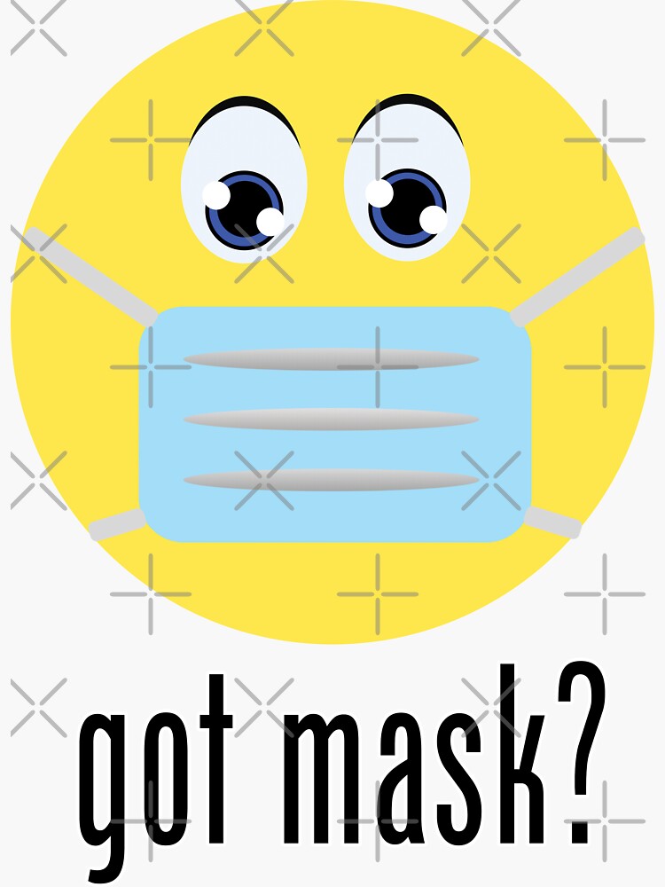 "Got Mask? Emoji / Emoji with Mask" Sticker for Sale by LottieandLiv ...