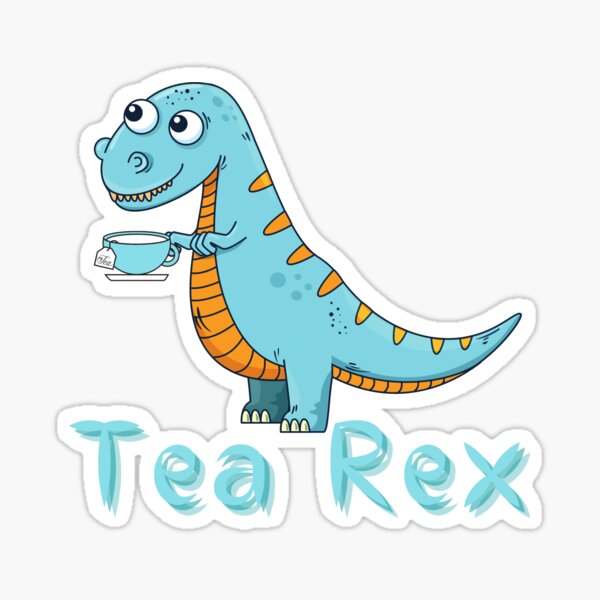 "Tea Rex" Sticker for Sale by GillyMc | Redbubble