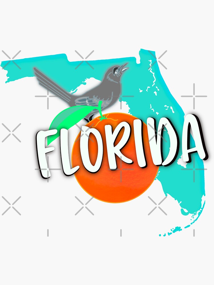 "Florida " Sticker for Sale by FrogAndFeather | Redbubble