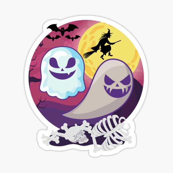 "Halloween ghosts, wooo" Sticker for Sale by ddesigns166 | Redbubble