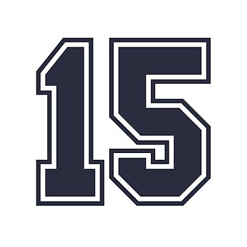 "15 Sports Number Fifteen" Sticker for Sale by HelloFromAja | Redbubble