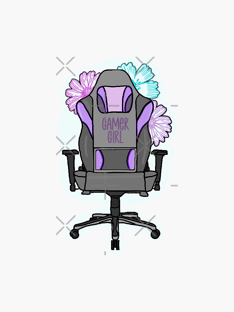"Gamer girl- Gaming chair" Sticker by LuwanyCreations | Redbubble