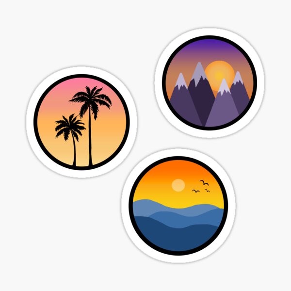 "sunset nature scenes sticker pack" Sticker for Sale by designsbysoph ...