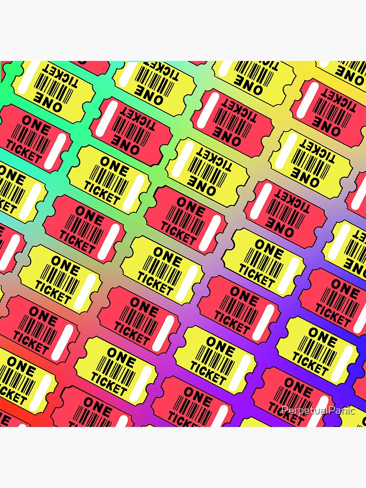 One Ticket’ Arcade Tickets Design Neon Background" Sticker for Sale by ...
