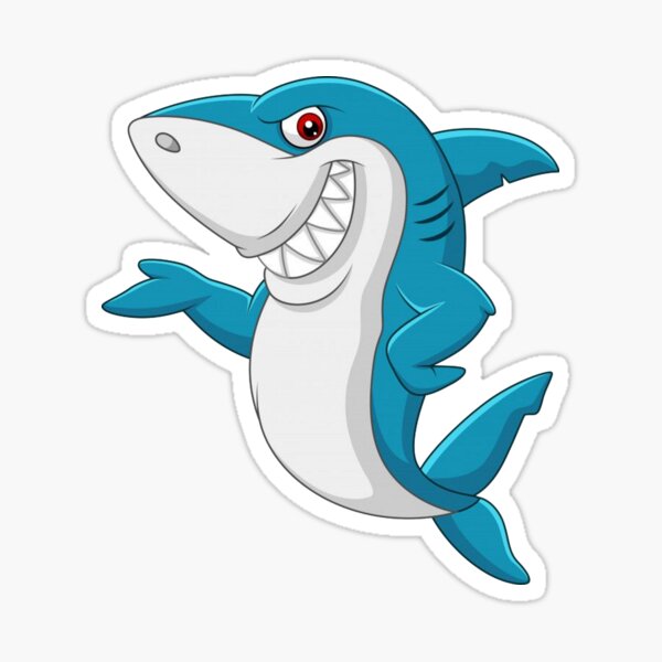 Pegatina « Tiburón de dibujos animados» de Roby-Fox | Redbubble