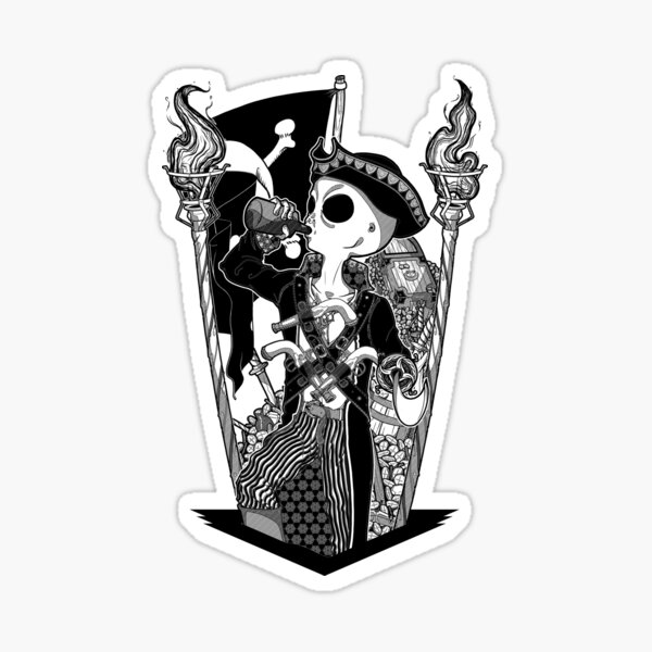 "The alien Edward Teach" Sticker by ToleStyle | Redbubble