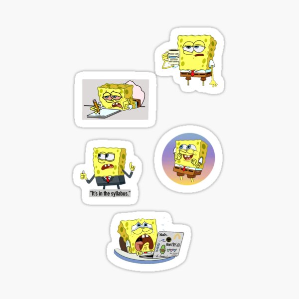 "Spongebob Sticker Pack" Sticker by -MAOU | Redbubble