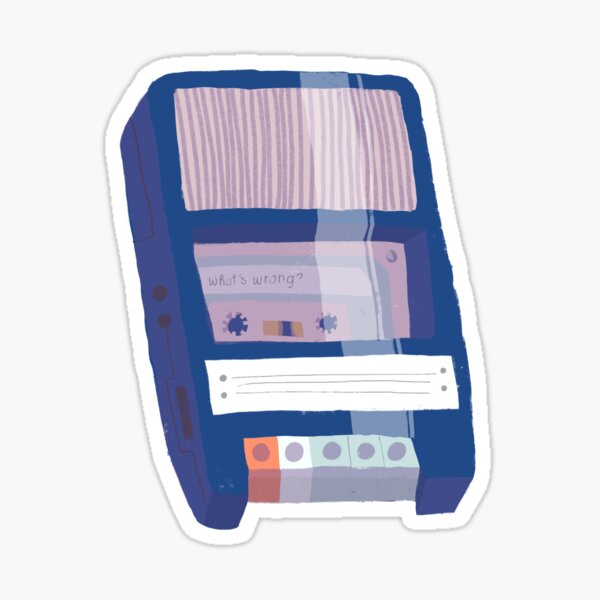 "Tape recordre: What's Wrong?" Sticker for Sale by ohgeezangie | Redbubble