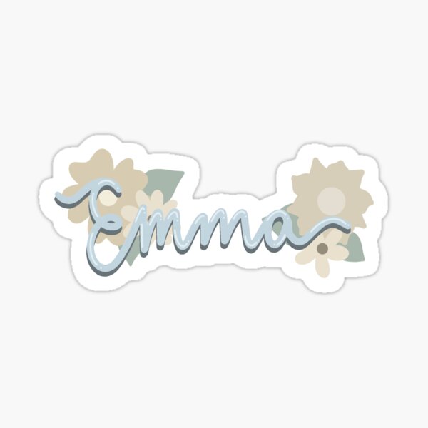 "Emma in Cursive" Sticker for Sale by kaylasbubble | Redbubble