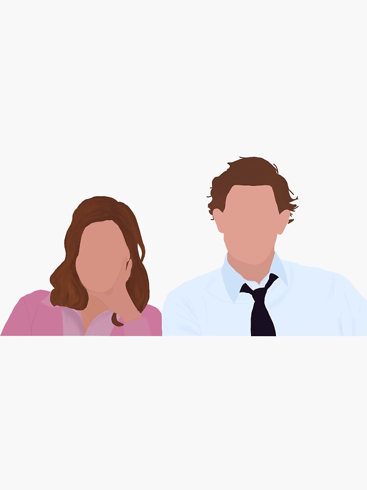 "jim and pam" Sticker for Sale by lucyf24 | Redbubble