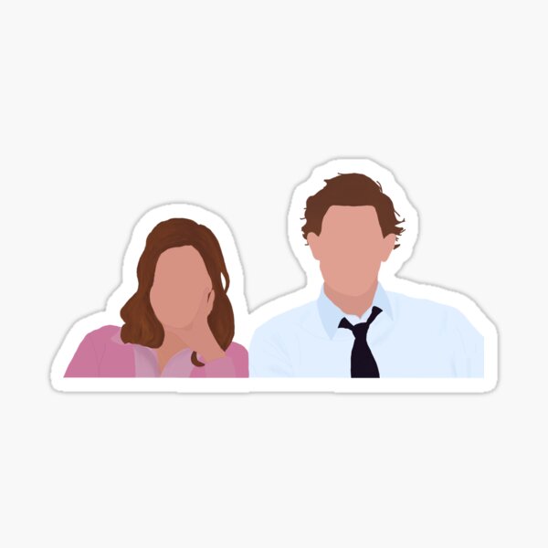 "jim and pam" Sticker for Sale by lucyf24 | Redbubble