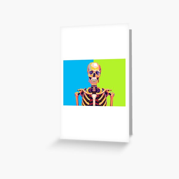 "Human Skeleton - Soft Blue and Zesty Green Background" Greeting Card ...